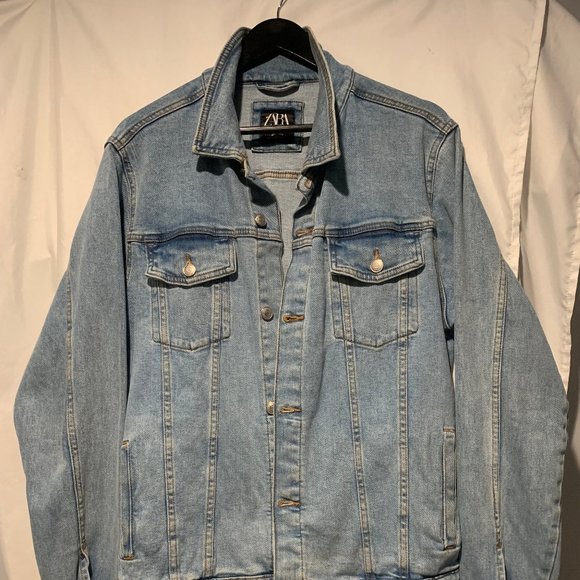 Zara | Jackets & Coats | Zara Mens Light Blue Jean Jacket | Poshmark